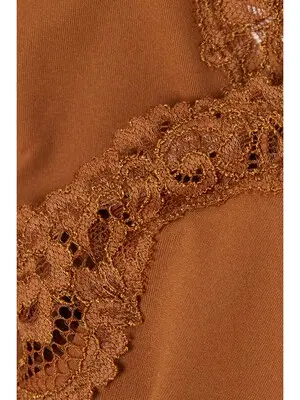 SKIMS Fits Everybody Lace Triangle Bralette - Brown