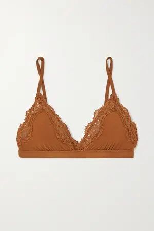 SKIMS Fits Everybody Lace Triangle Bralette Metallic