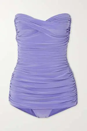Norma Kamali Walter Mio Strapless Ruched Swimsuit