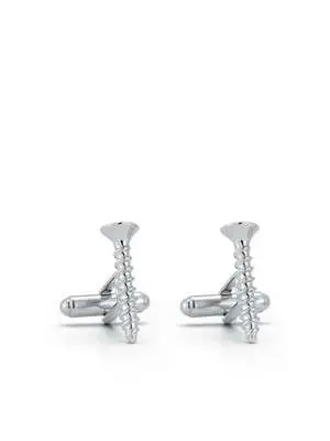 Mateo Screw Shape Cufflinks - Silver
