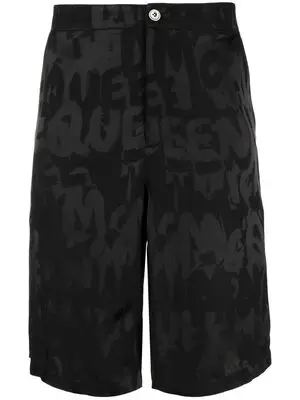 Alexander McQueen Graffiti Logo Jacquard Shorts