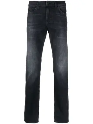 BOSS Mid-rise Straight-leg Jeans - Black