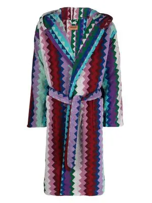 Missoni Zigzag-pattern Terry-cloth Bathrobe