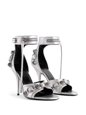 Balenciaga Cagole 110mm Sandals - Silver