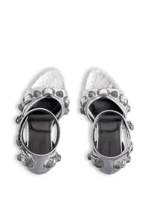 Balenciaga Cagole 110mm Sandals - Silver