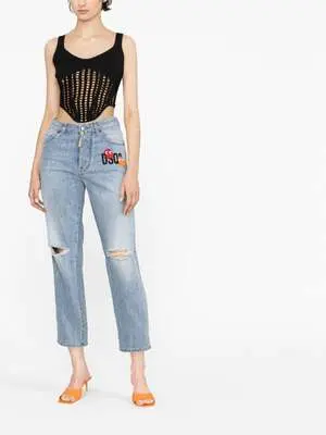 Dsquared2 Distressed Cropped Jeans