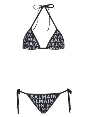 Balmain Logo-print Bikini Set - Black