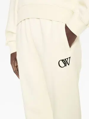 Off-White Print Cotton Track Pants - White