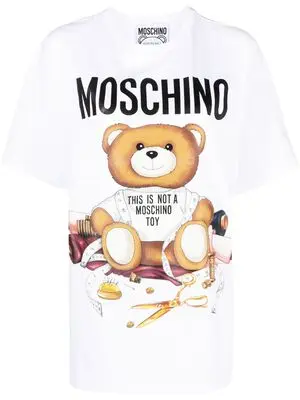 Moschino Teddy Bear-print Cotton T-shirt - White