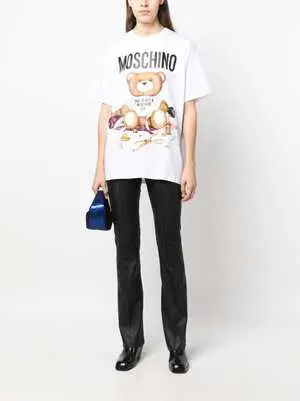 Moschino Teddy Bear-print Cotton T-shirt - White