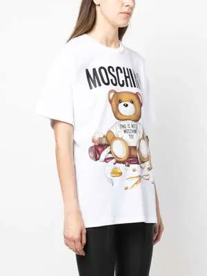 Moschino Teddy Bear-print Cotton T-shirt - White