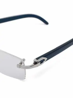 Cartier Rimless Square-frame Glasses - Blue