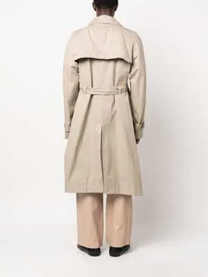 Marina Yee Belted-Waist Long Trench Coat In Neutrals - 50% Off