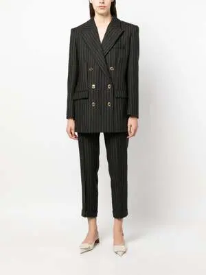 Moschino Pinstripe Wool Double-breasted Blazer