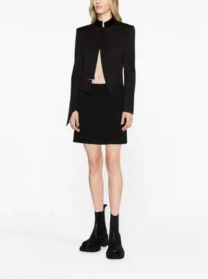 Moschino Cropped Asymmetric Twill Blazer