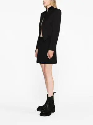 Moschino Cropped Asymmetric Twill Blazer