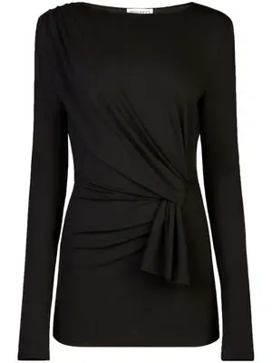 Nina Ricci Long-sleeve Draped Wrap Top