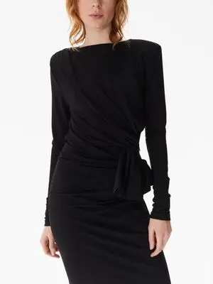 Nina Ricci Long-sleeve Draped Wrap Top