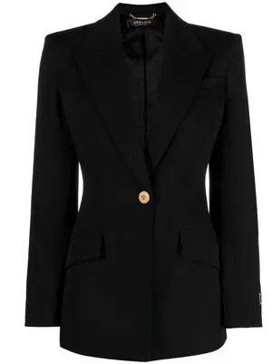 Versace Single-breasted Wool Blazer - Black