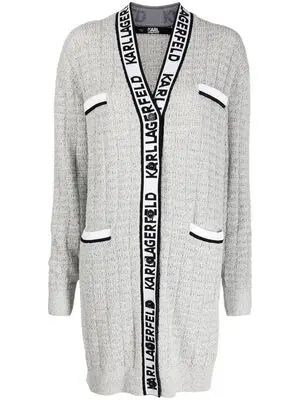 Karl Lagerfeld Bouclé Longline Cardigan