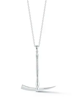 Mateo Miners Pick Pendant Necklace - Silver