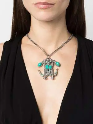 Roberto Cavalli Mirror Snake Pendant Necklace