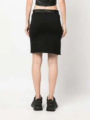 Rick Owens Logo-embroidered Straight Skirt