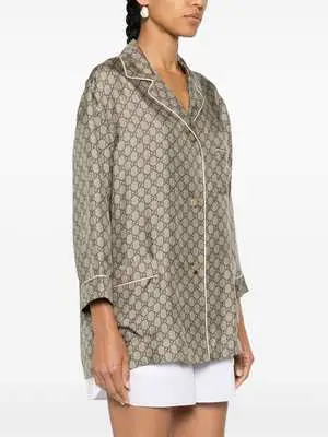 Gucci Gg Supreme Print Silk Shirt