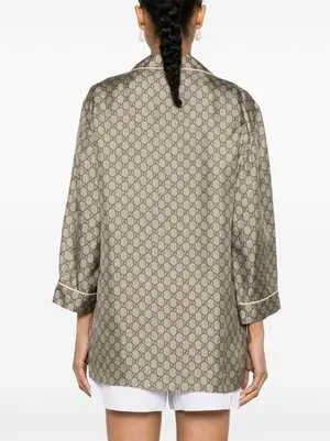 Gucci Gg Supreme Print Silk Shirt