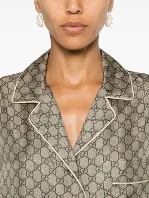 Gucci Gg Supreme Print Silk Shirt