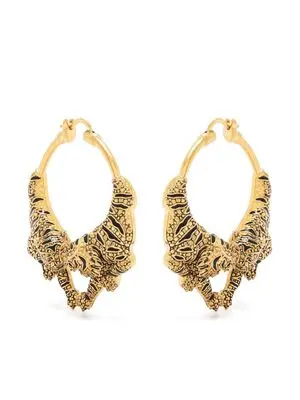 Roberto Cavalli Tiger Hoop Earrings - D0115