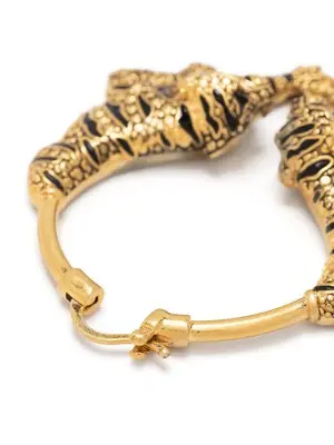 Roberto Cavalli Tiger Hoop Earrings - D0115