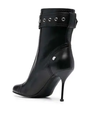 Alexander McQueen Buckle-detail 90mm Leather Boots - Black
