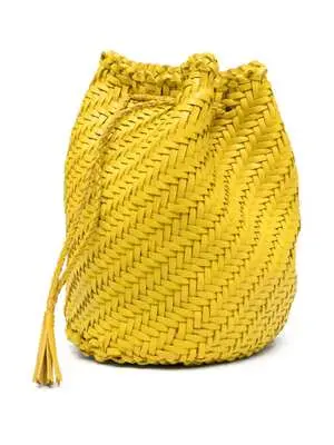 Dragon Diffusion Interwoven Leather Bucket Bag - Yellow