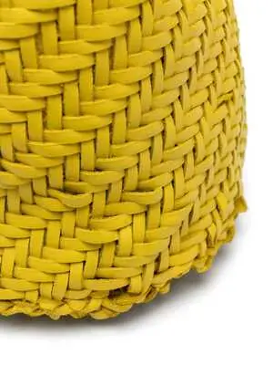 Dragon Diffusion Interwoven Leather Bucket Bag - Yellow