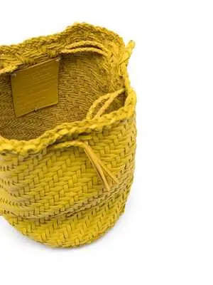 Dragon Diffusion Interwoven Leather Bucket Bag - Yellow
