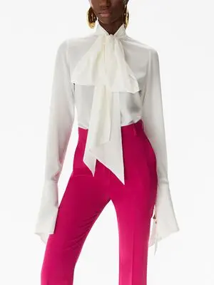 Nina Ricci Pussy-bow Silk Shirt