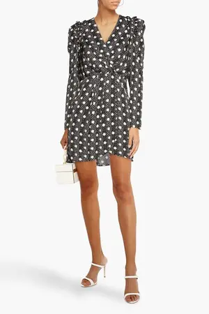 Sandro Wrap-effect Printed Mini Dress