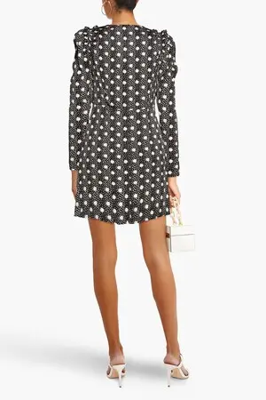 Sandro Wrap-effect Printed Mini Dress