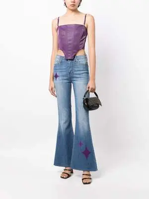 MADISON MAISON Star-print Flared Jeans - Blue
