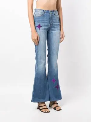 MADISON MAISON Star-print Flared Jeans - Blue