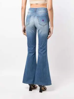 MADISON MAISON Star-print Flared Jeans - Blue