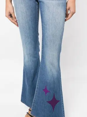 MADISON MAISON Star-print Flared Jeans - Blue
