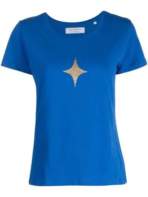MADISON MAISON Star-print Cotton-jersey T-shirt - Blue