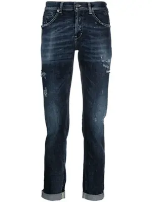 DONDUP Slim-cut Rolled-hem Jeans