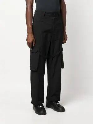 44 LABEL GROUP Cargo-pocket Cotton-blend Trousers