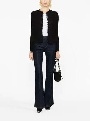 IRO PARIS Shavani Fringed-hem Tweed Jacket - Black
