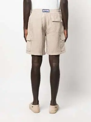 Vilebrequin Logo-patch Linen Shorts - Neutrals