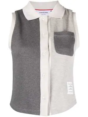 Thom Browne Sleeveless Patchwork Polo