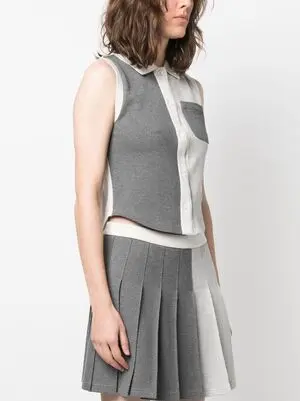 Thom Browne Sleeveless Patchwork Polo